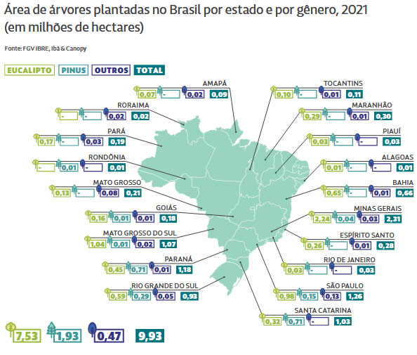Remade - Banco de Dados - Silvicultura - Área de árvores plantadas no ...